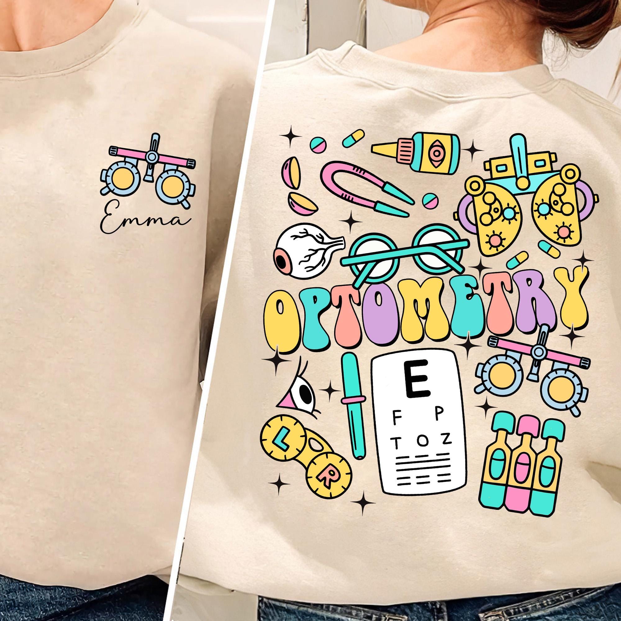 Custom Name Eye Doctor Shirt, Optometry Shirt, Ophthalmologist Shirt ...