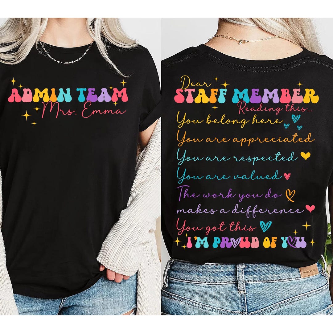 Custom Admin Team Teacher Principal Shirt, Back to School Teacher ...