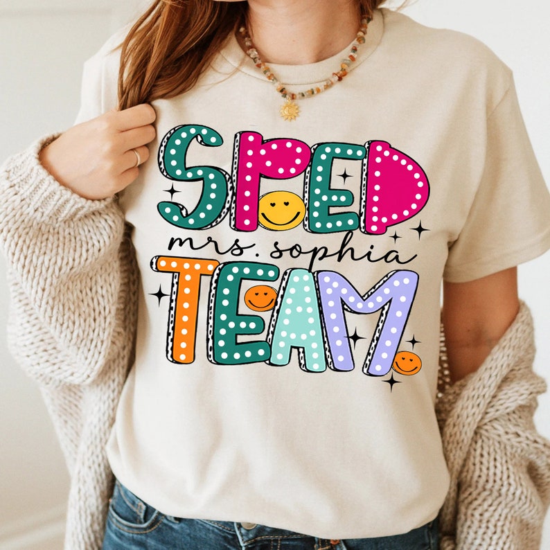 Sped Teacher Shirt, Custom Name Teacher Shirt, SPED Team Shirts ...