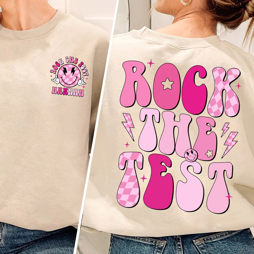 Custom Name Rock the Test Shirt, Cute Test Day Teacher Shirt, Staar ...