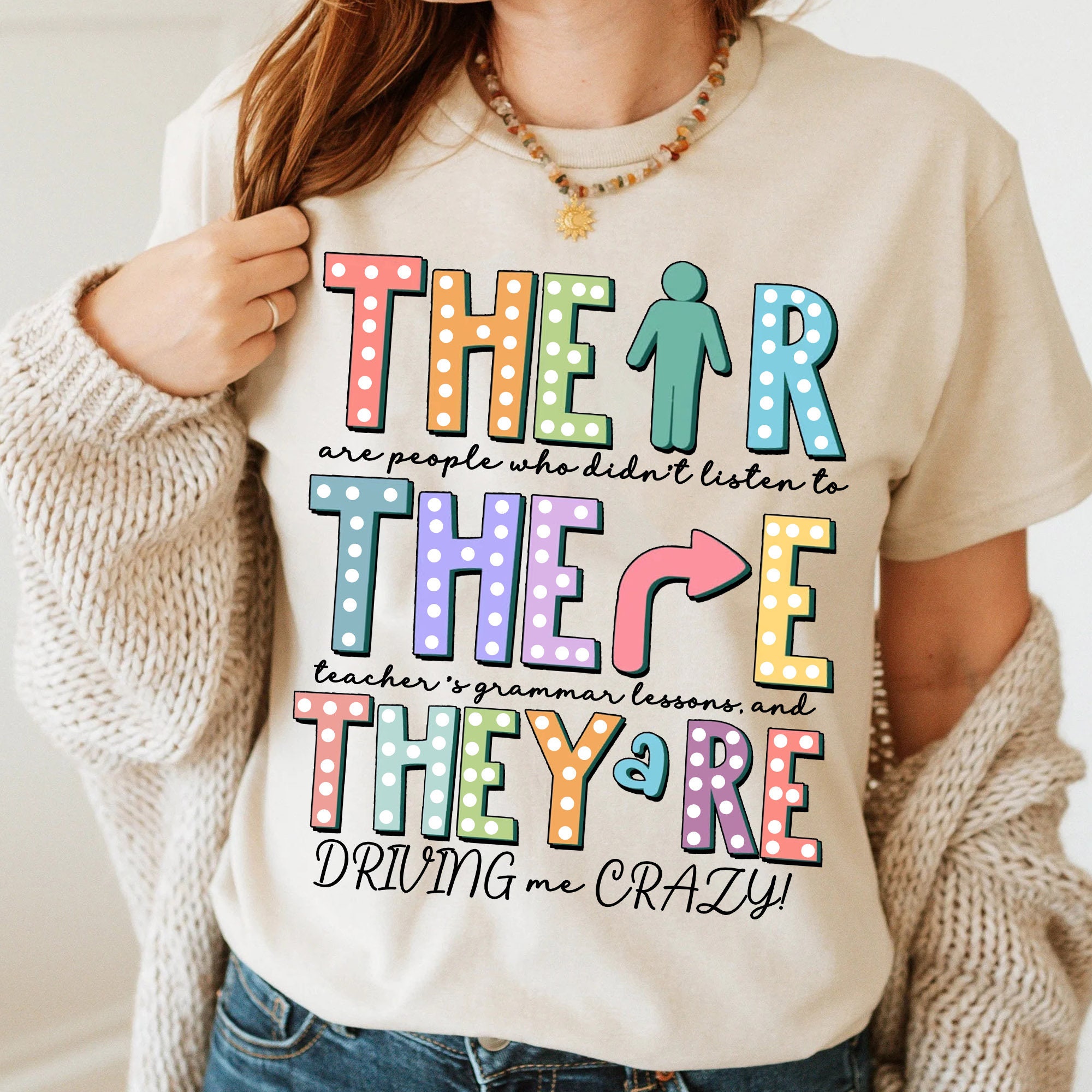 Their There Theyre Grammar Shirt, English Teacher Shirt, Funny Grammar ...