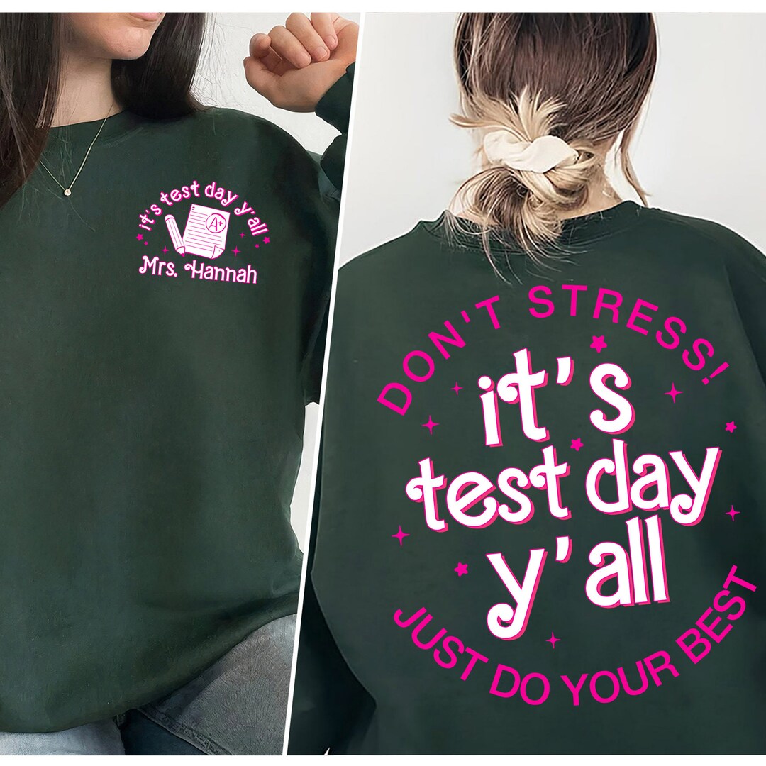 It's Test Day Y'all Shirt, Custom Name Test Day Teacher Shirt, Rock the ...