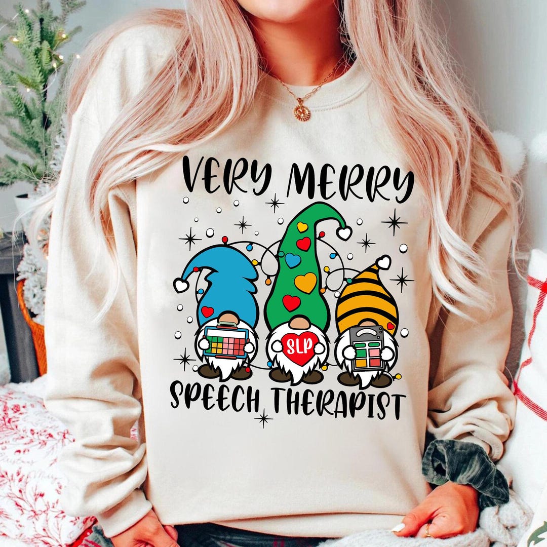Christmas Speech Therapy Shirt, Slp Christmas Gnome Tee, Speech ...