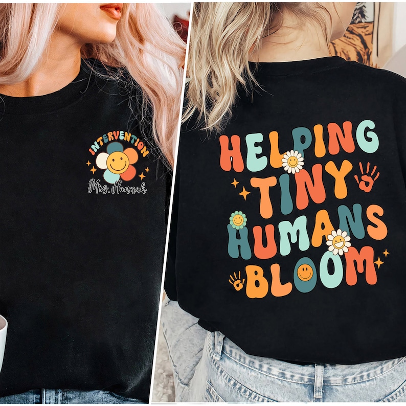 Helping Tny Humans Bloom Shirt, Groovy Early Intervention Specialist ...