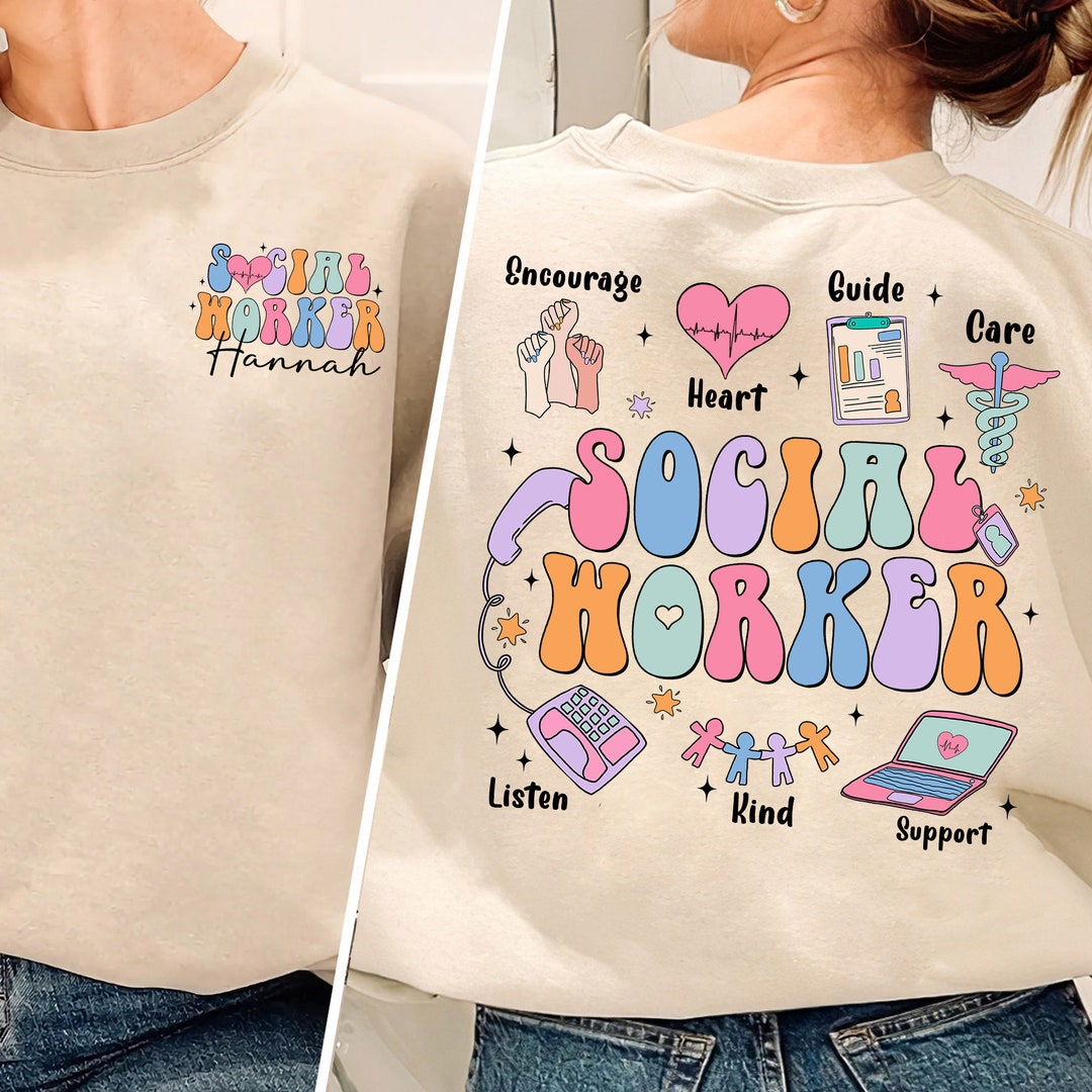 Custom Name Social Worker Shirt, Social Worker Graduation Sweatshirt ...