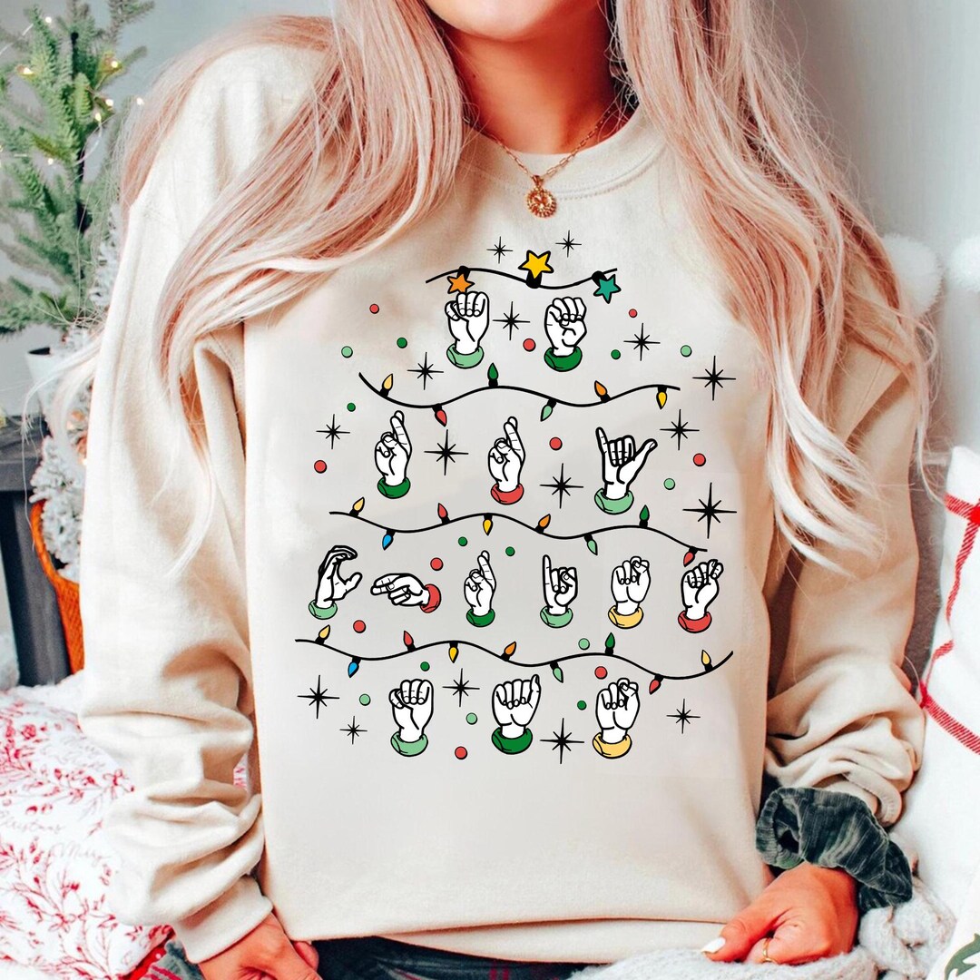 Christmas Sign Language Shirt, Asl Teacher Shirt, Asl Christmas Shirt ...