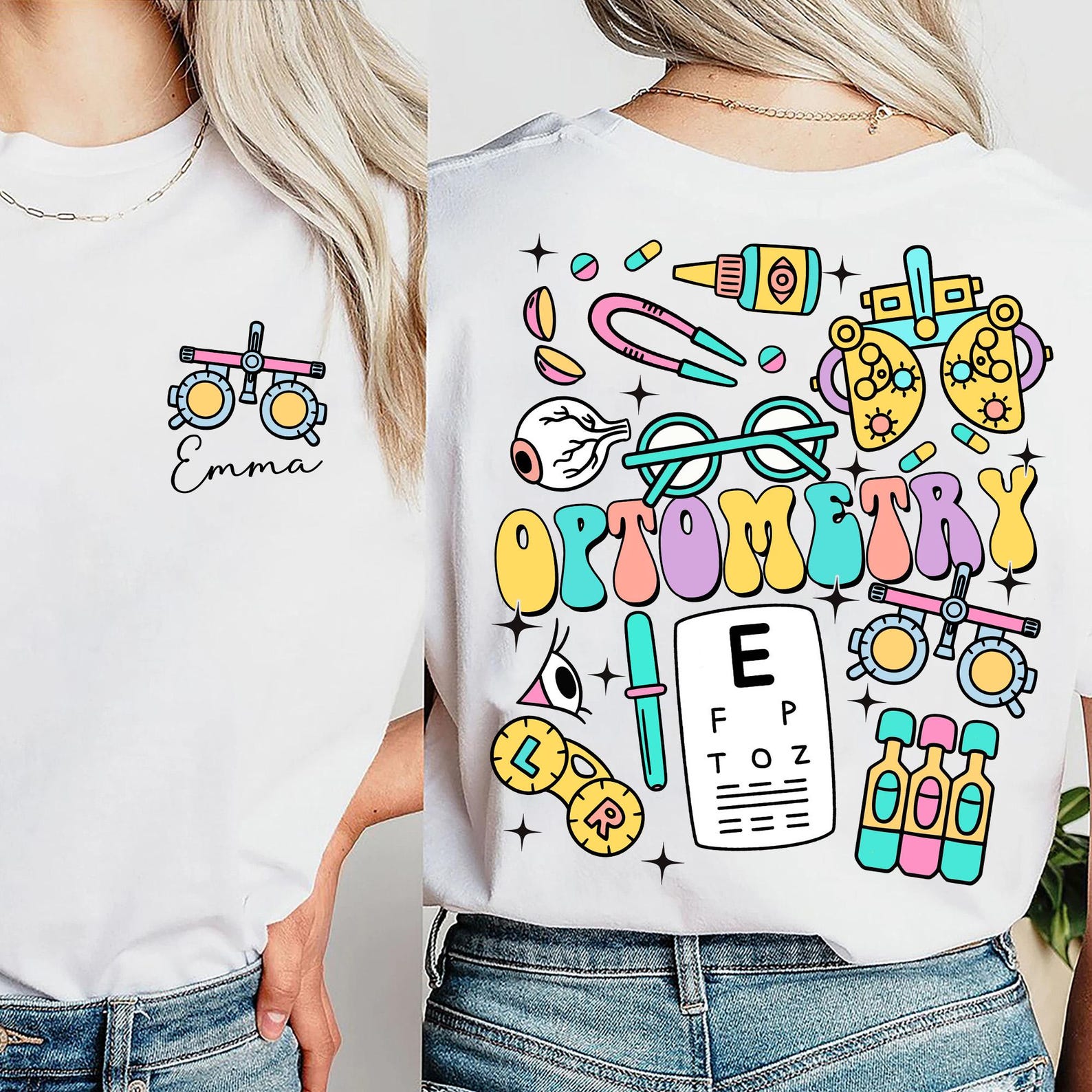Custom Name Eye Doctor Shirt, Optometry Shirt, Ophthalmologist Shirt ...