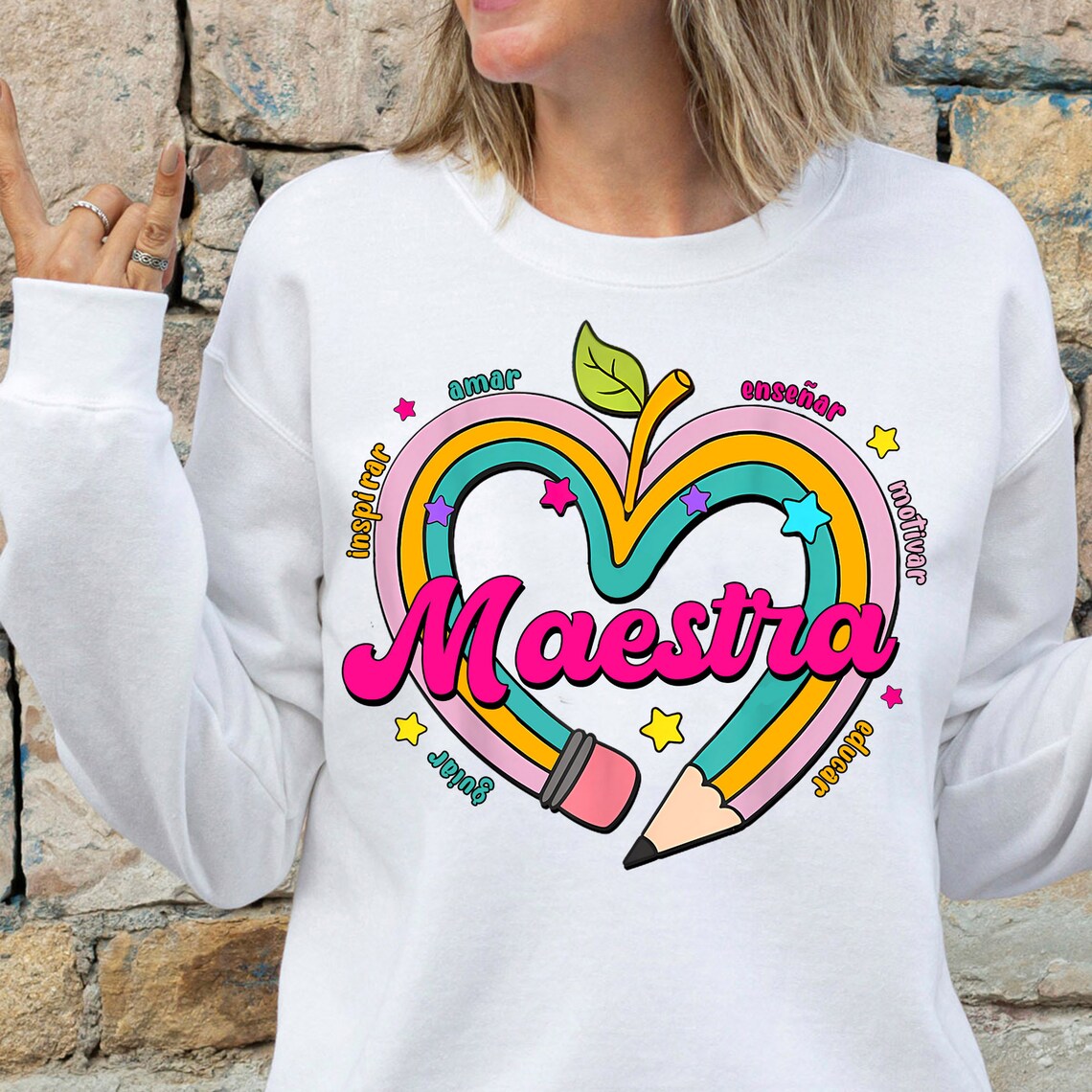 Maestra Shirt, Spanish Teacher Sweatshirt, Bilingual Teacher, Dual ...