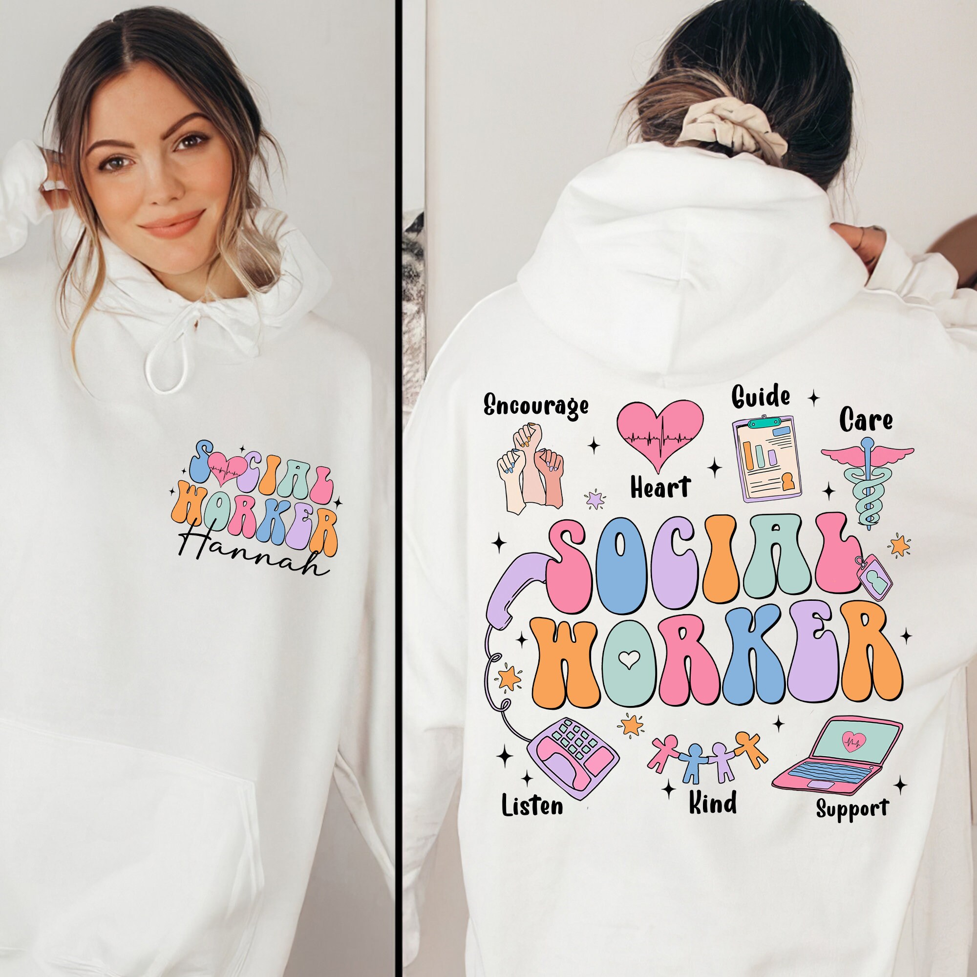 Custom Name Social Worker Shirt, Social Worker Graduation Sweatshirt ...