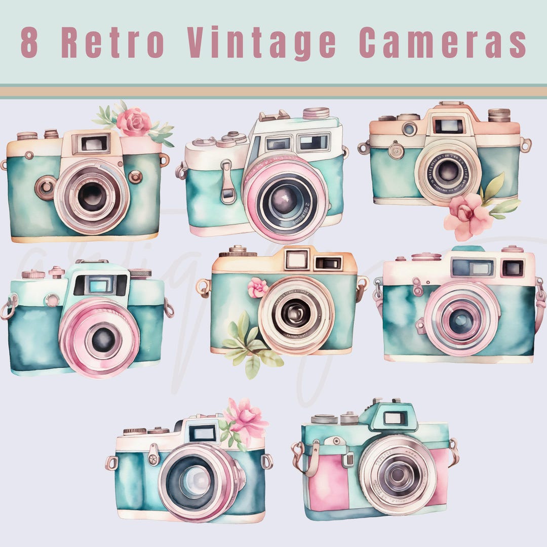 Retro Vintage Cameras PNG Clipart | Nostalgic Sublimation Graphics ...
