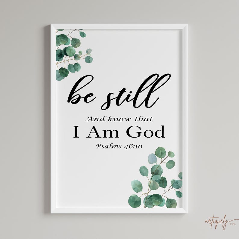 Psalm 46:10 Scripture Art Printable | Bible Verse Wall Art | Roman ...