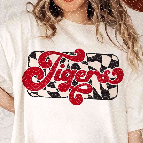 Vintage Checkered Tiger Shirt - Etsy