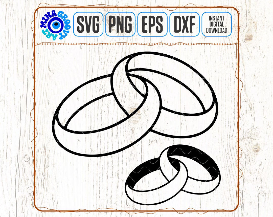 Wedding Rings SVG PNG DXF Eps, Engagement Rings Svg, Wedding Svg Cricut ...