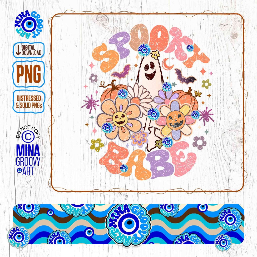 Floral Spooky Babe PNG, Groovy Kids Ghost Shirt Design, Hippie Girl ...
