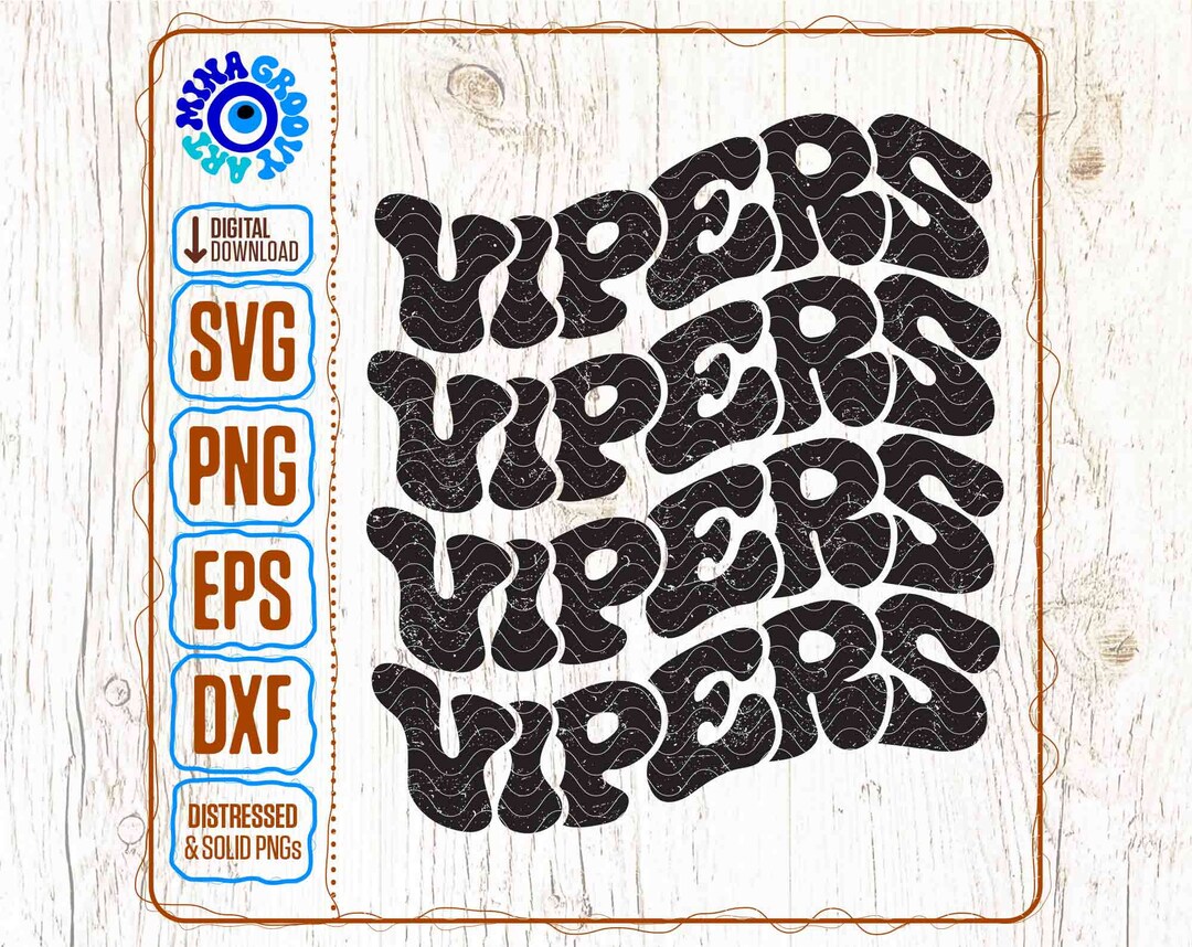Stacked Vipers SVG PNG DXF Wavy Mascot T-shirt Sublimation - Etsy