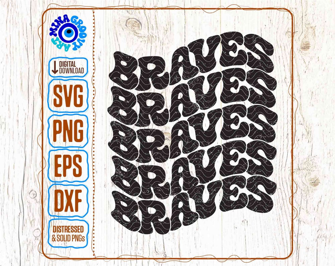 Stacked Braves SVG PNG DXF, Wavy Mascot T-shirt Sublimation Dtf ...