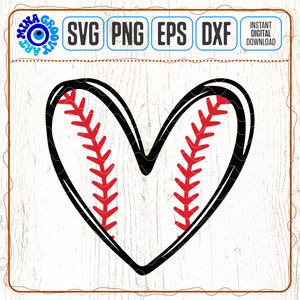 Baseball Heart SVG PNG DXF, Baseball Stitch Svg, Baseball Png ...