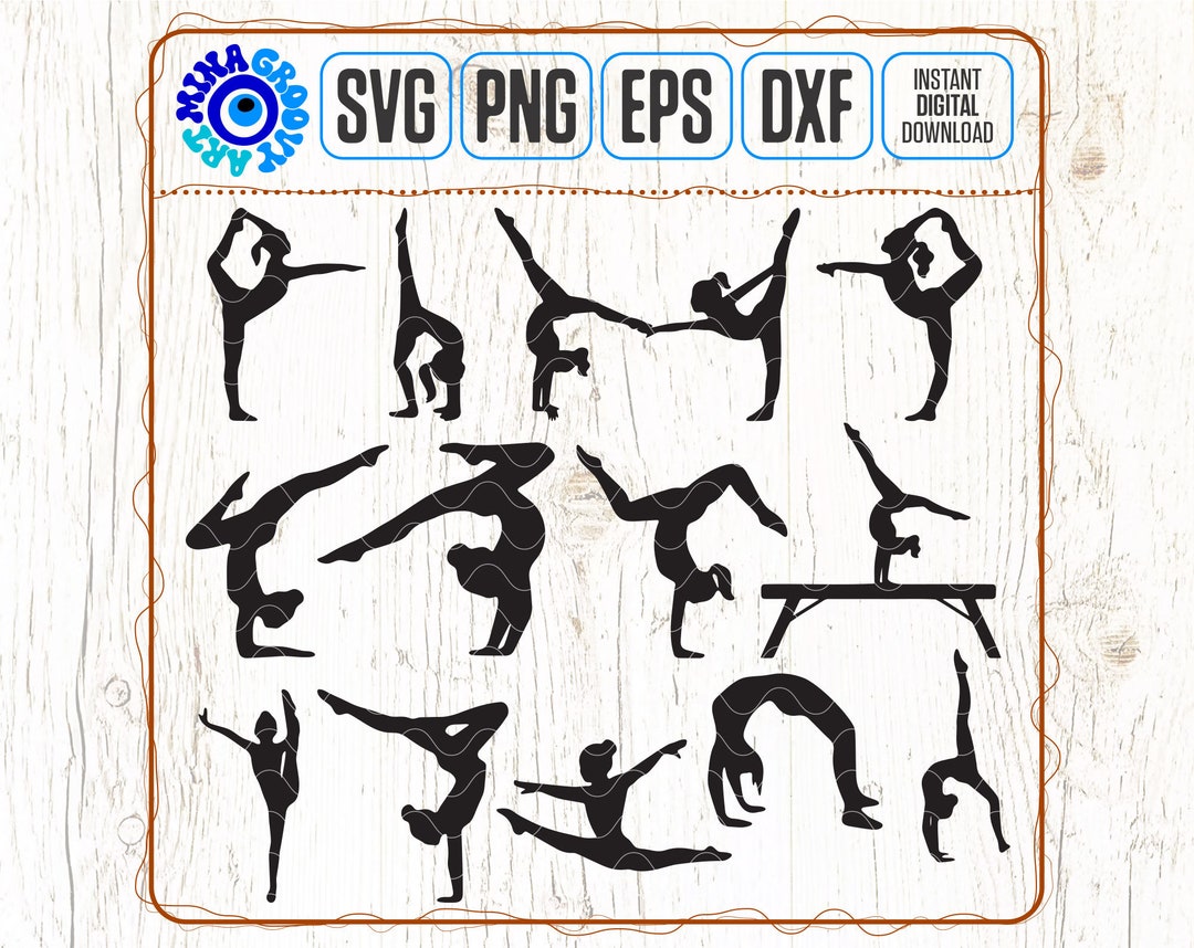 Gymnast SVG PNG DXF Eps, Gymnastics Svg Silhouette Cricut, Cameo ...