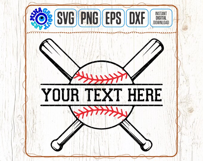 Baseball Split Name Monogram Svg, Baseball Mom, Crossed Baseball Bats ...