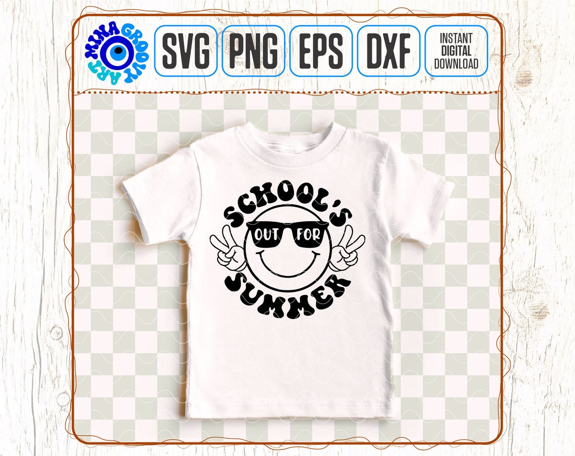 School's Out for Summer Svg, Smile Face Summer Break Svg , Schools Out ...