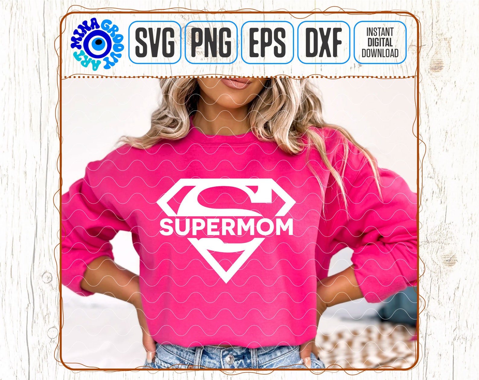 Supermom SVG, Mother's Day SVG, Split Name Frame Svg, File for Cricut ...