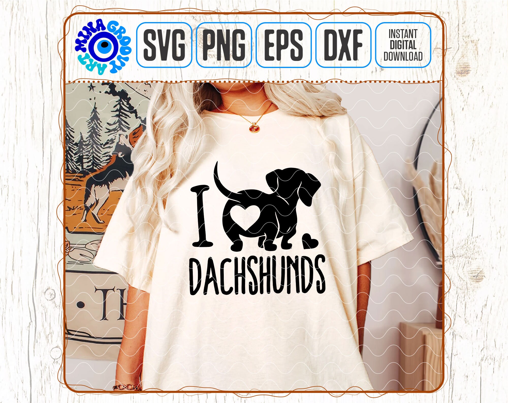 I Love Dachshunds Svg / Dachshund Love Svg / Weiner Dog SVG Png Dxf Eps ...