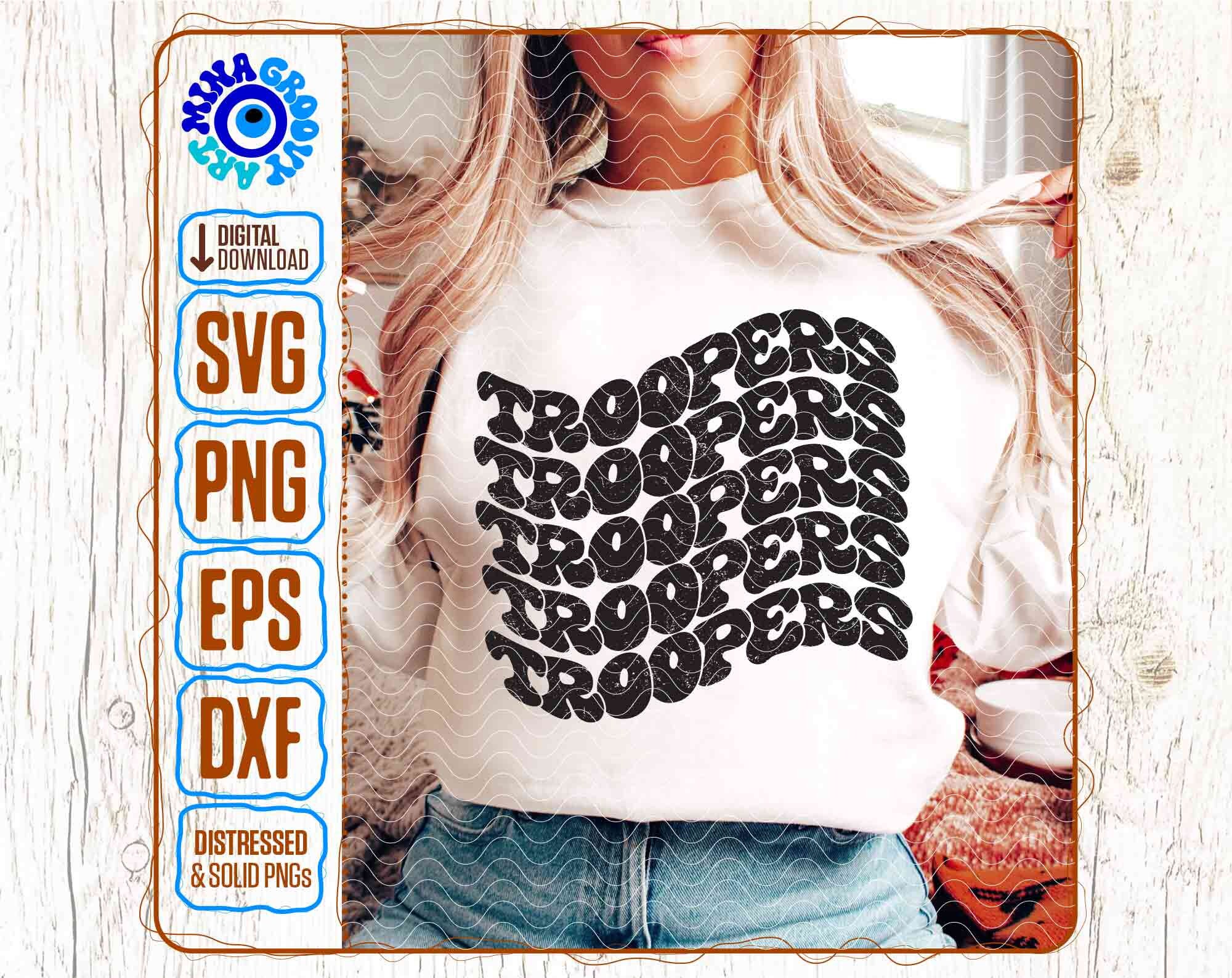 Stacked Troopers SVG PNG DXF, Wavy Mascot T-shirt Sublimation, Troopers ...