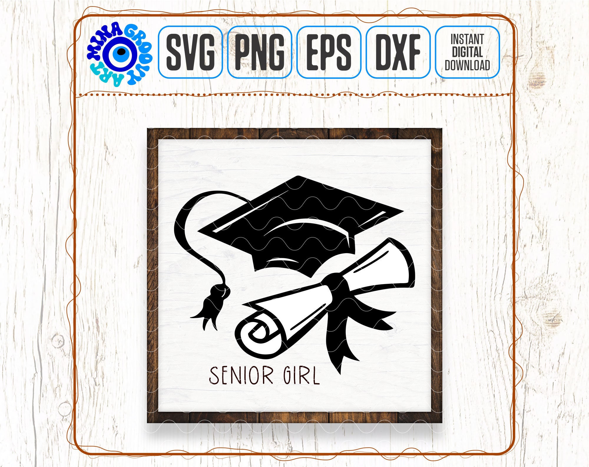 Diploma and Cap SVG PNG DXF Eps, Graduation Svg, Senior Cap Svg ...