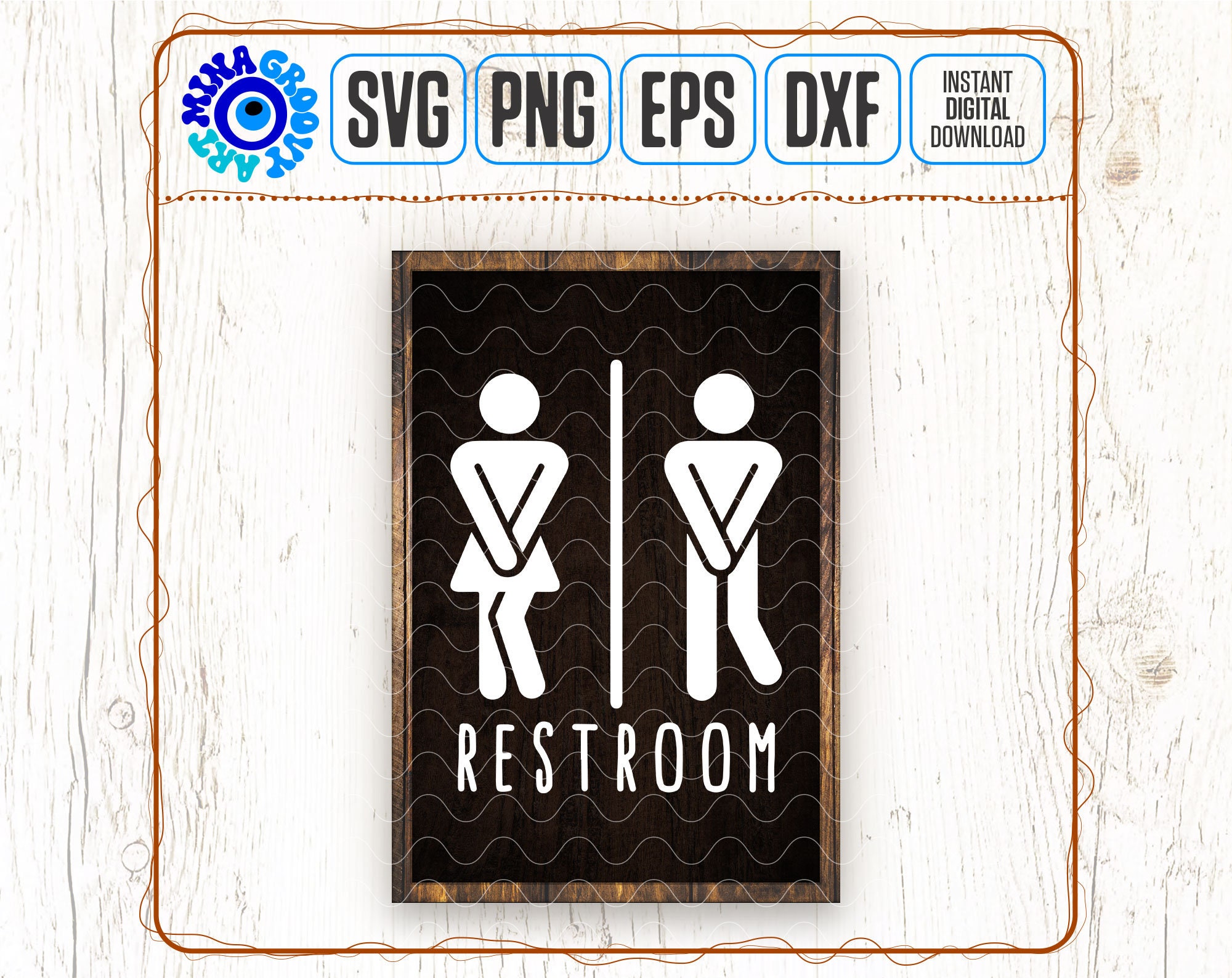 Restroom Sign Svg, Bathroom Sign SVG PNG DXF Eps, Men Restroom Svg ...