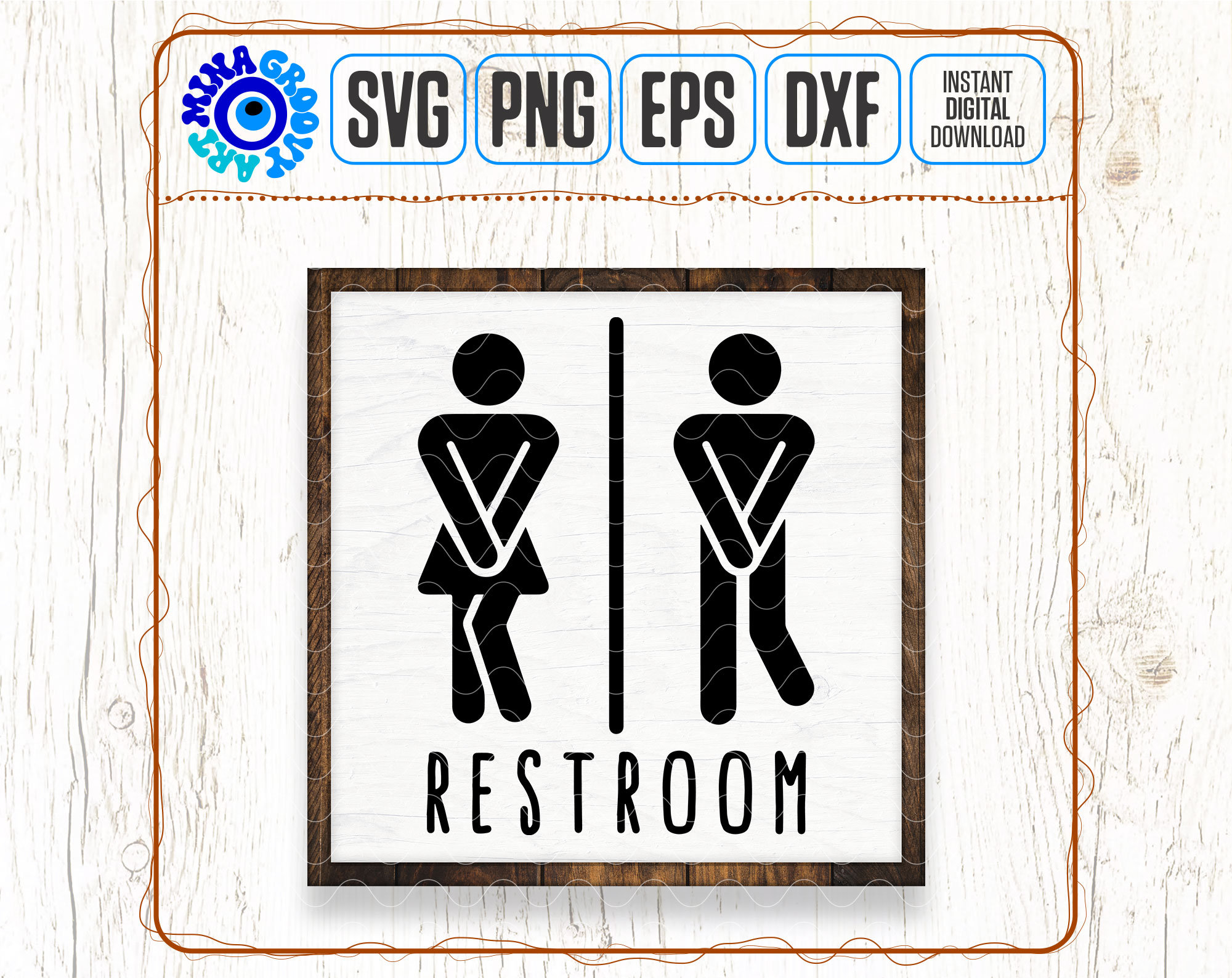 Restroom Sign Svg, Bathroom Sign SVG PNG DXF Eps, Men Restroom Svg ...
