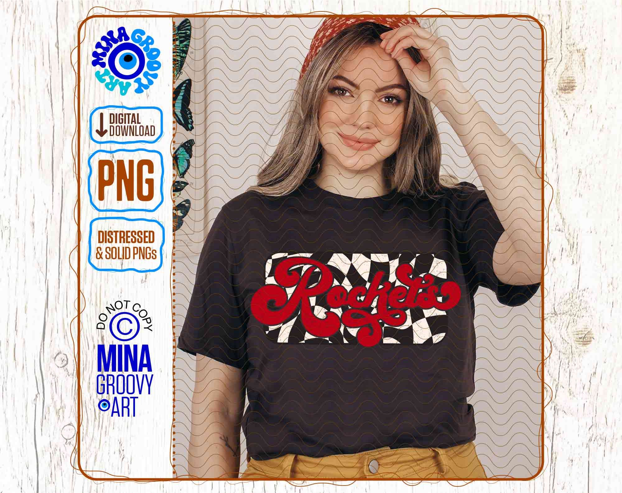 Checkered Rockets PNG, Retro Mascot Shirt Png, Vintage Rockets ...