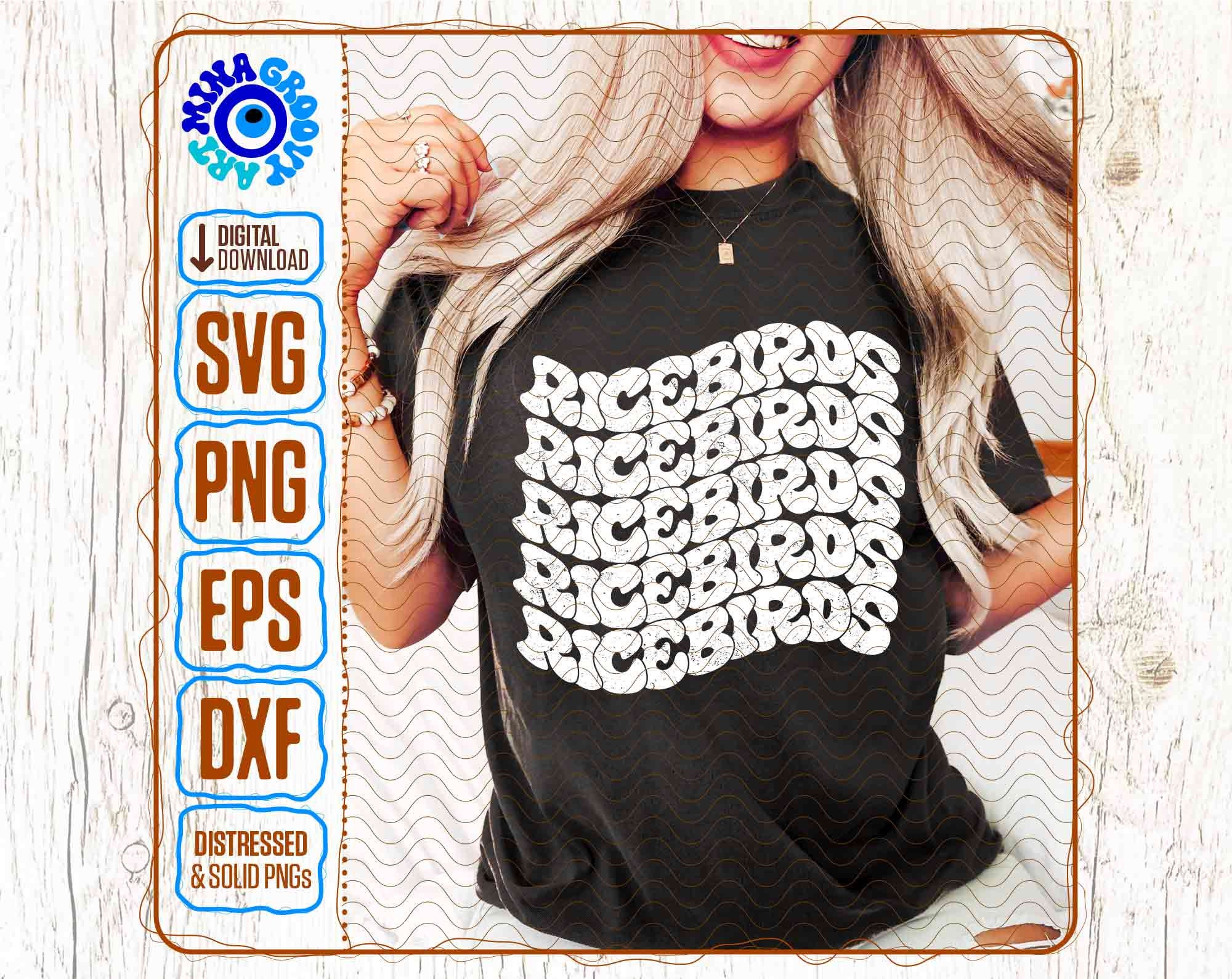Stacked Ricebirds SVG PNG DXF, Wavy Mascot T-shirt Sublimation ...