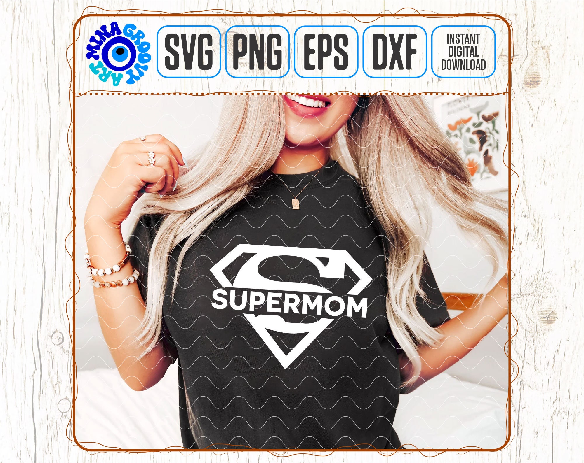 Supermom SVG, Mother's Day SVG, Split Name Frame Svg, File for Cricut ...