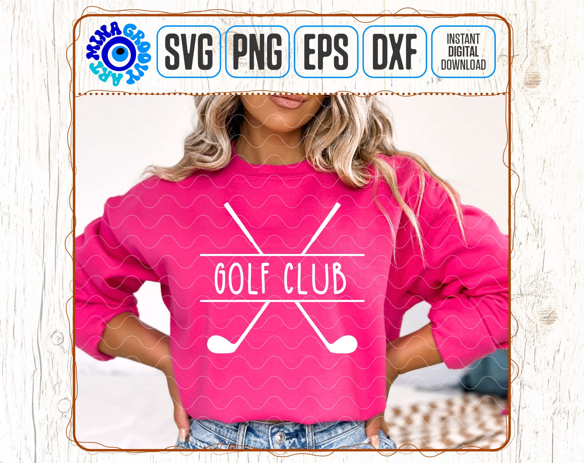 Crossed Golf Clubs SVG PNG DXF Eps, Split Name Frame Svg, Golfer Svg ...