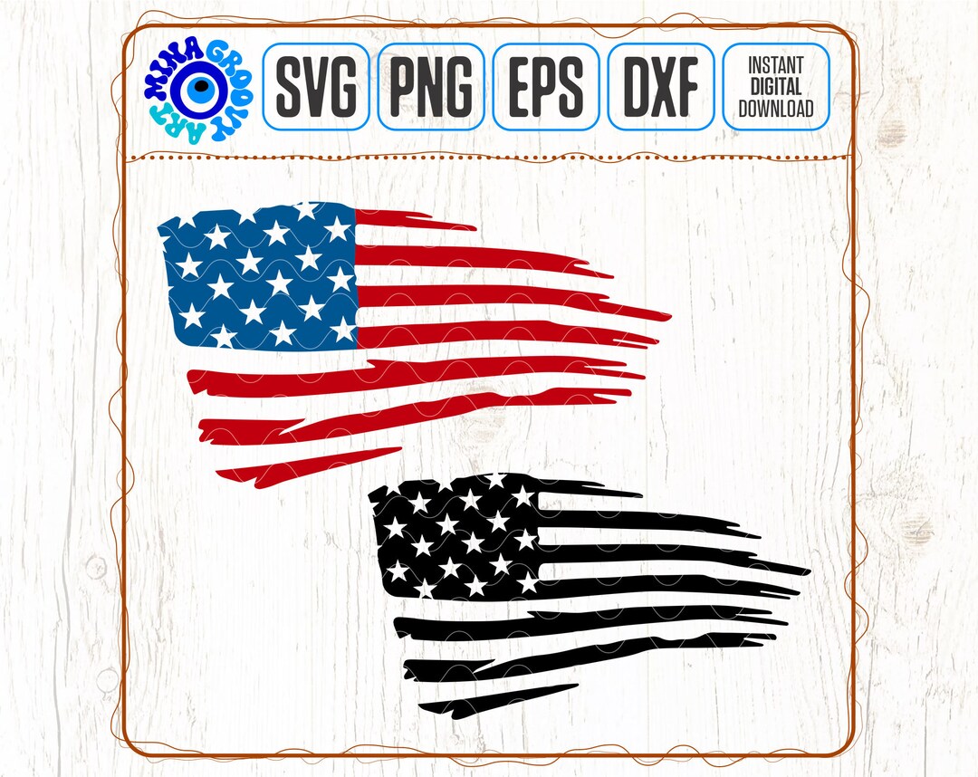 Distressed American Flag Svg, Png, Dxf, Eps, 4th of July Svg Download ...