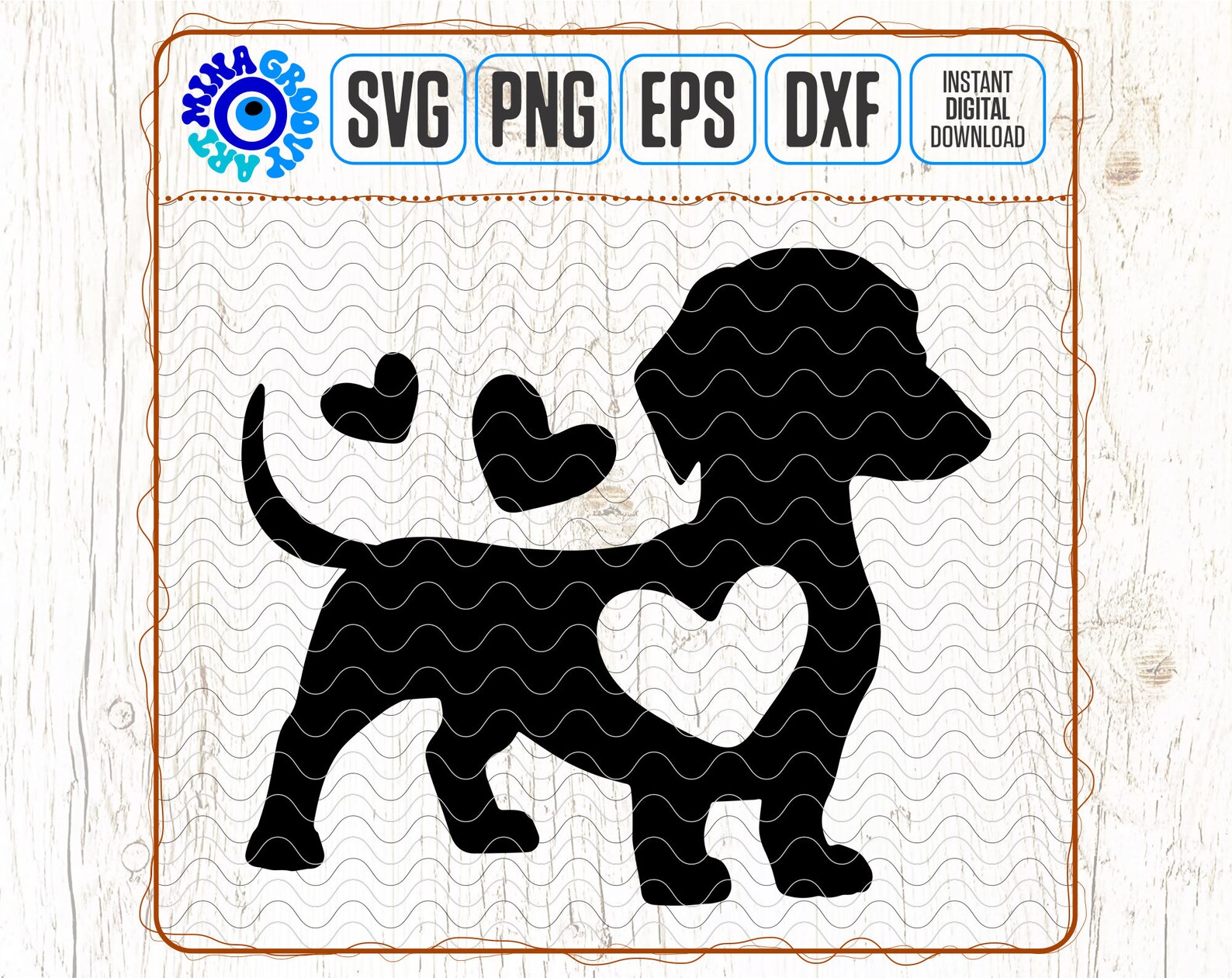 Dachshund Heart Svg / Dog Love Svg / Weiner Dog SVG Png Dxf Eps / Dog ...