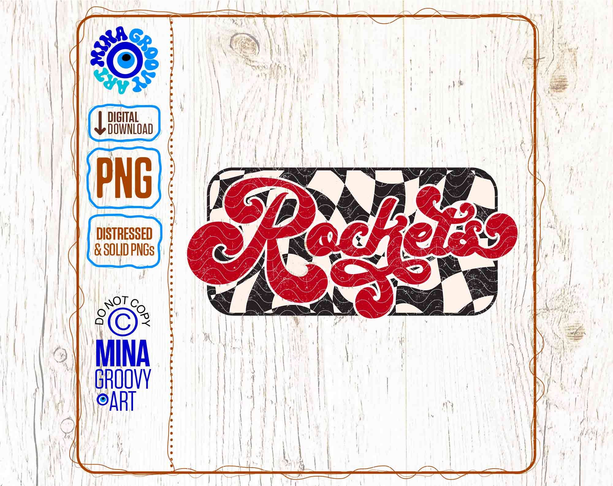 Checkered Rockets PNG Retro Mascot Shirt Png Vintage Rockets - Etsy