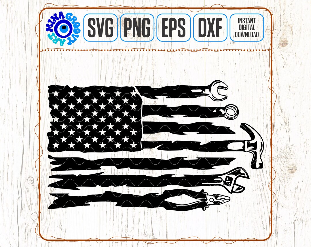 USA Flag Tools SVG PNG Dxf / Repair Tools Svg / Mechanic Svg, Carpenter ...