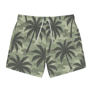 Swim Trunks, Camo Man With a Beach Side, Men's Bathing Suit, Camouflage ...