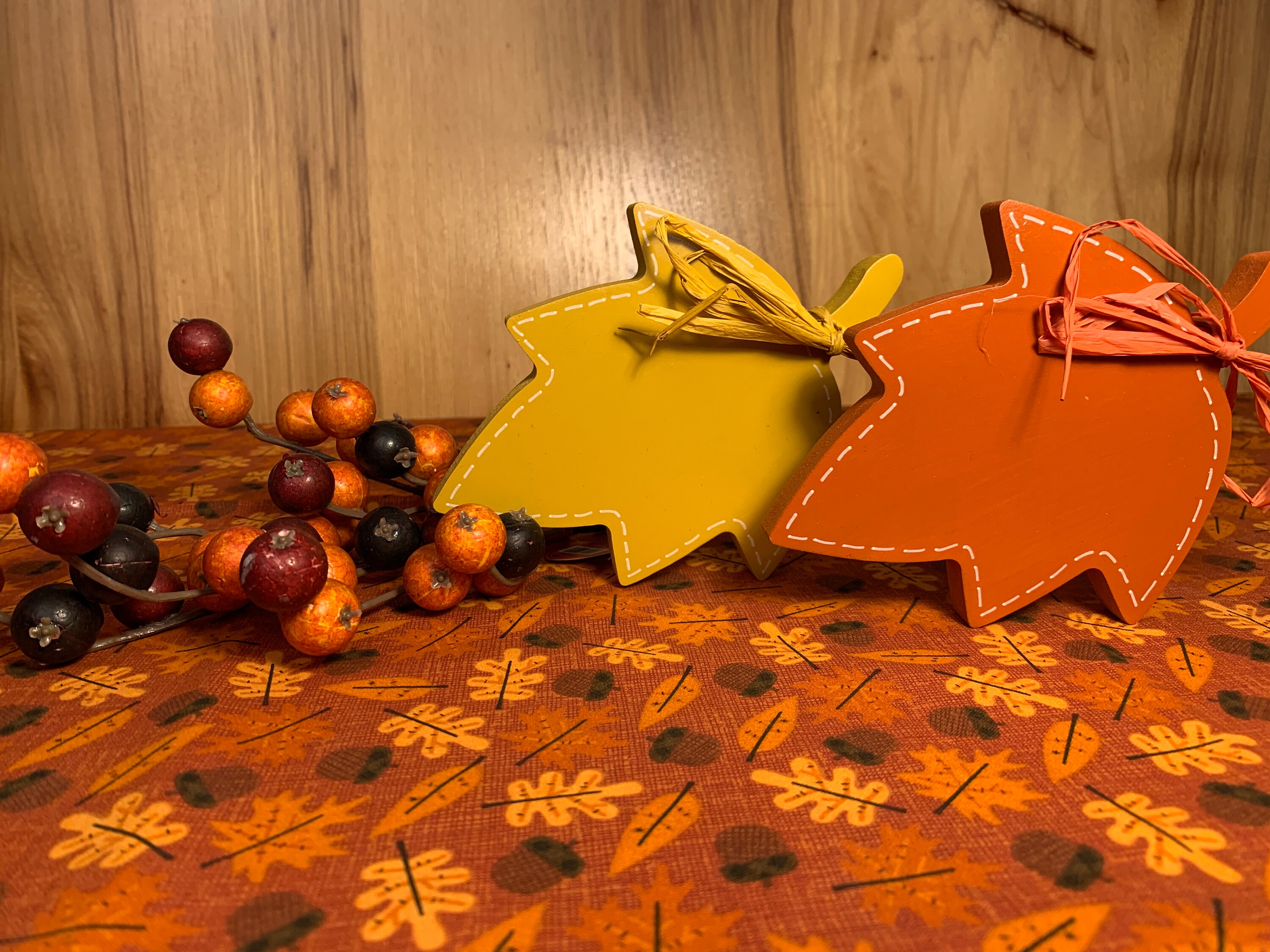 Fall Leaves, Chunky Wood Leaves, Wooden Fall Leaves With Words, Autumn ...