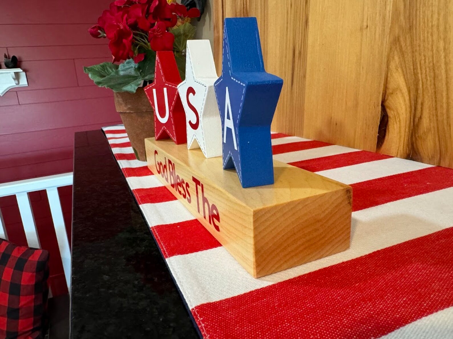 4th of July Wood Block Set: Patriotic USA Decor - Etsy