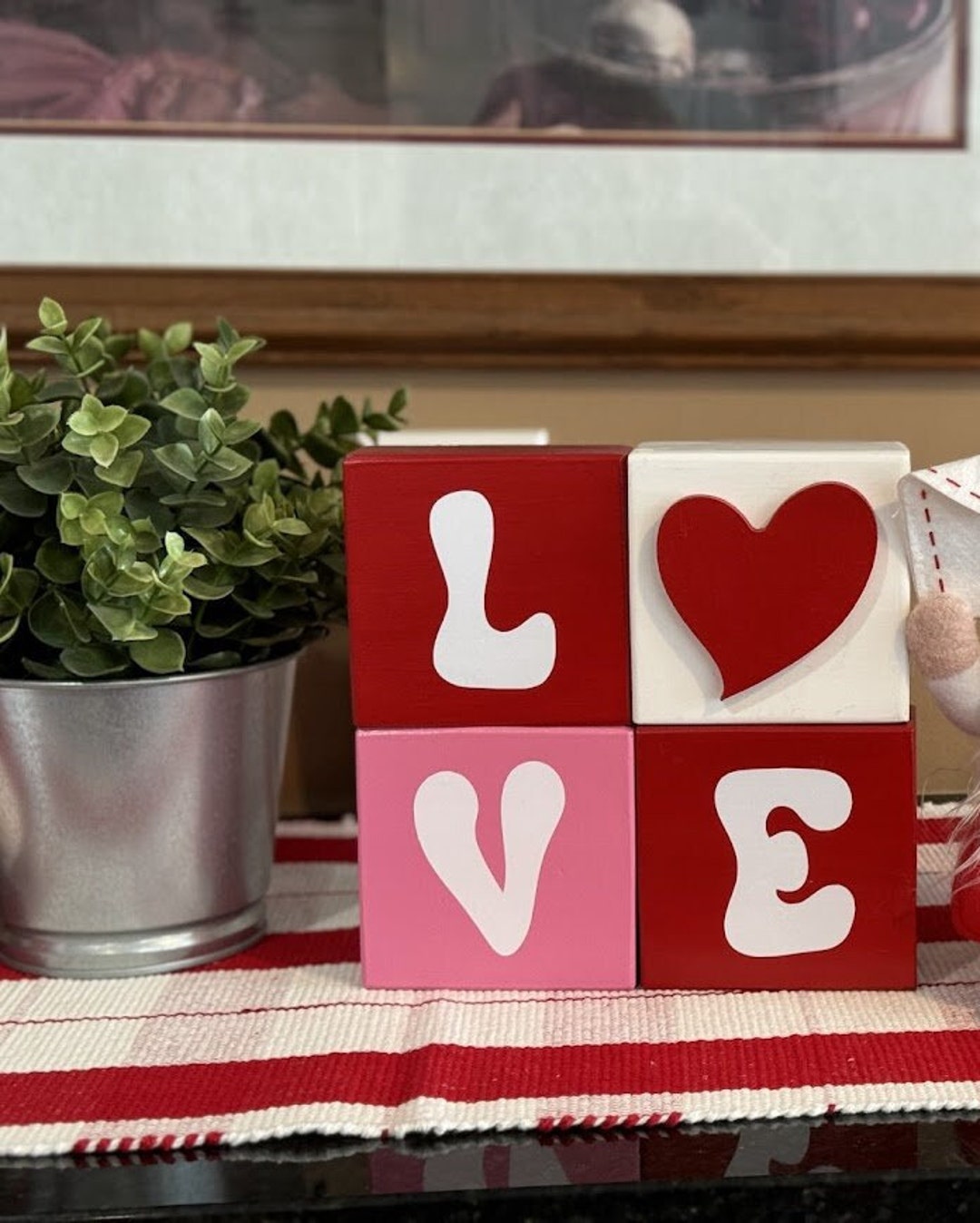 Love Blocks for Valentines Day Decor, Valentine Shelf Sitter Decor ...
