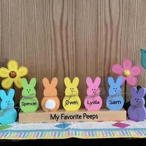 Personalized Hand Painted Easter Peeps, Custom Wooden Bunnies, Peeps ...