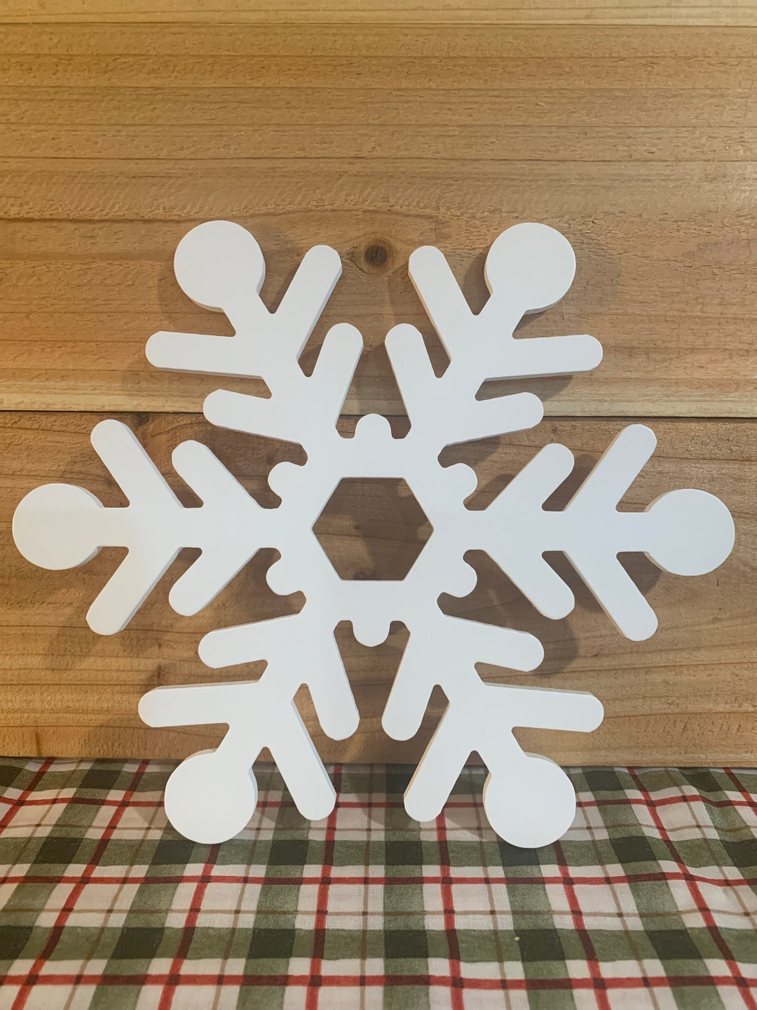 Winter Snow Decor, White Snowflakes, Wooden Snowflake Decor, Winter ...