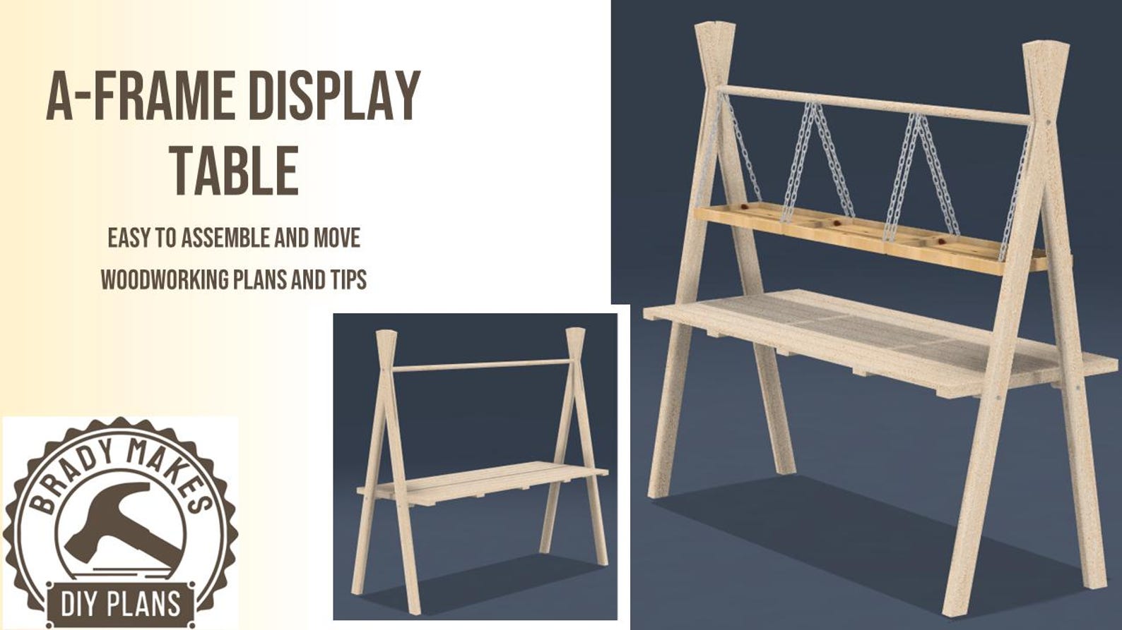 Minimalist Industrial A-frame Display Table Woodworking Plans ...