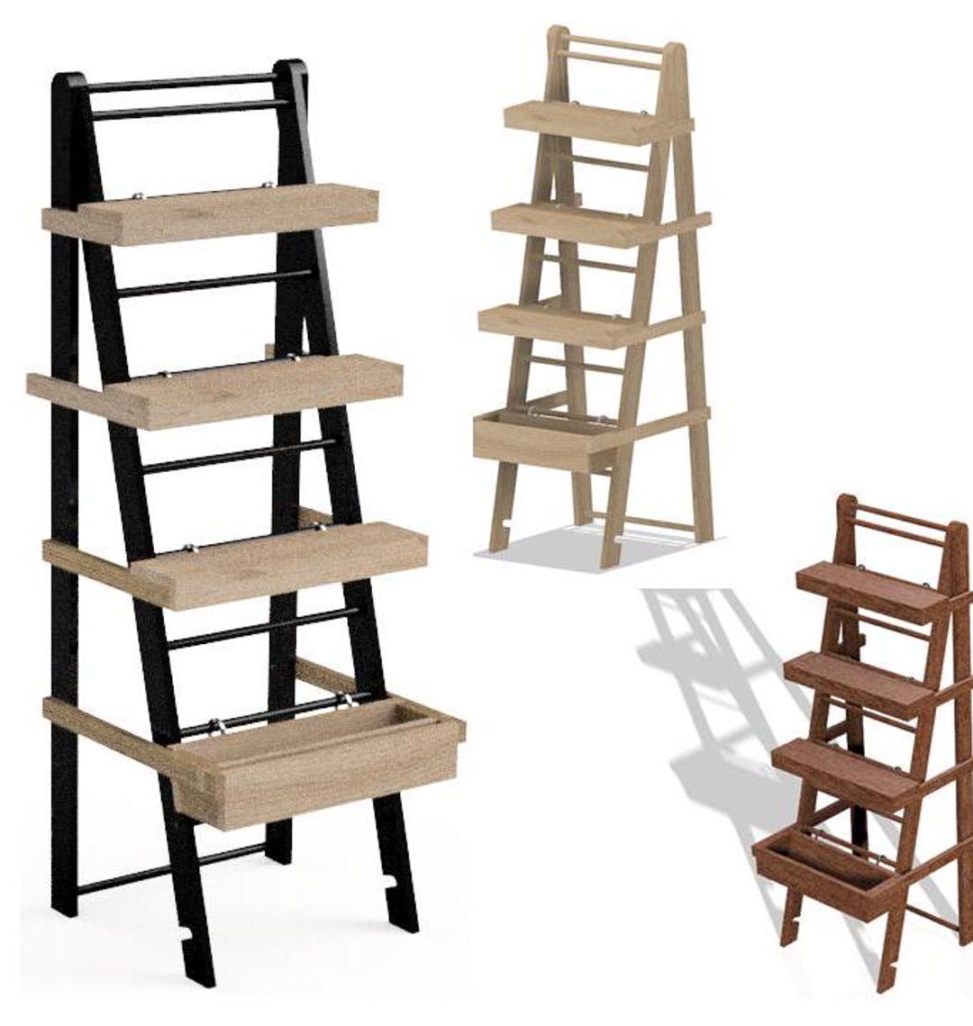 Freestanding Ladder Shelf Woodworking Plan - Perfect for Vendor Booths ...