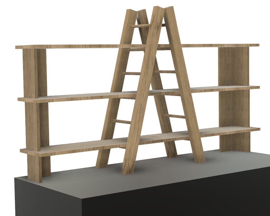 Tabletop Ladder Shelves Woodworking Plan - Easy DIY Vendor Display ...