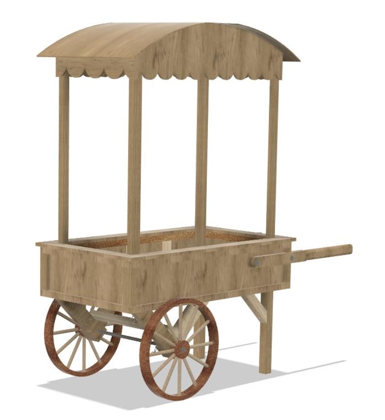 DIY Mobile Cart Woodworking Plan - Vintage Charm Vendor Cart - Mobile ...