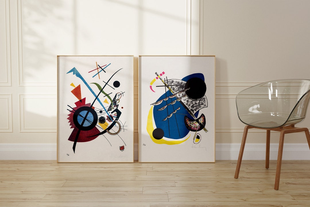 2er-Set Kandinsky Prints, moderne abstrakte Kunst, minimalistisch, berühmte Kunstwerke ...