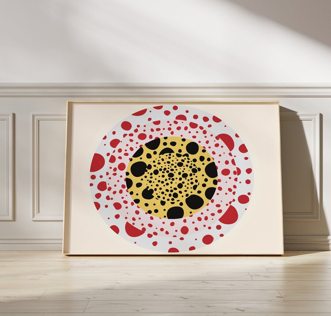 Yayoi Kusama Flower Circle Lithography, Popular Artwork, Dot Wall Print ...